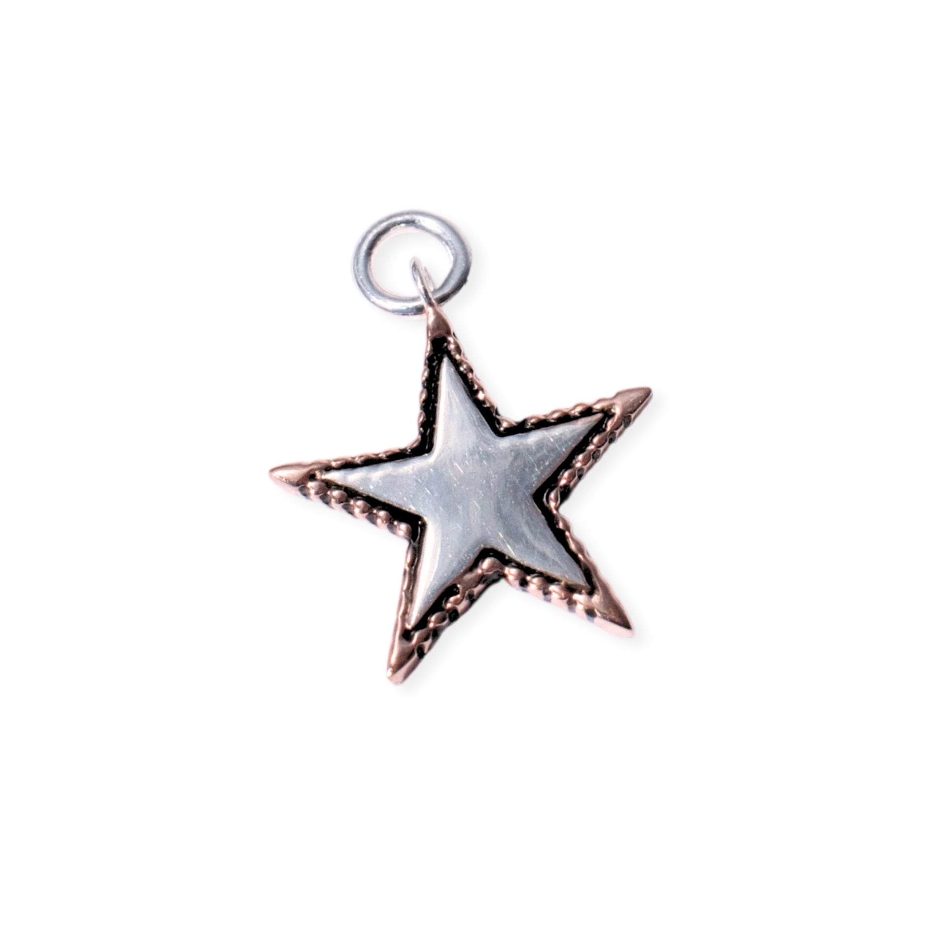 Large Hoop Charm - Rock Star silver & rose gold